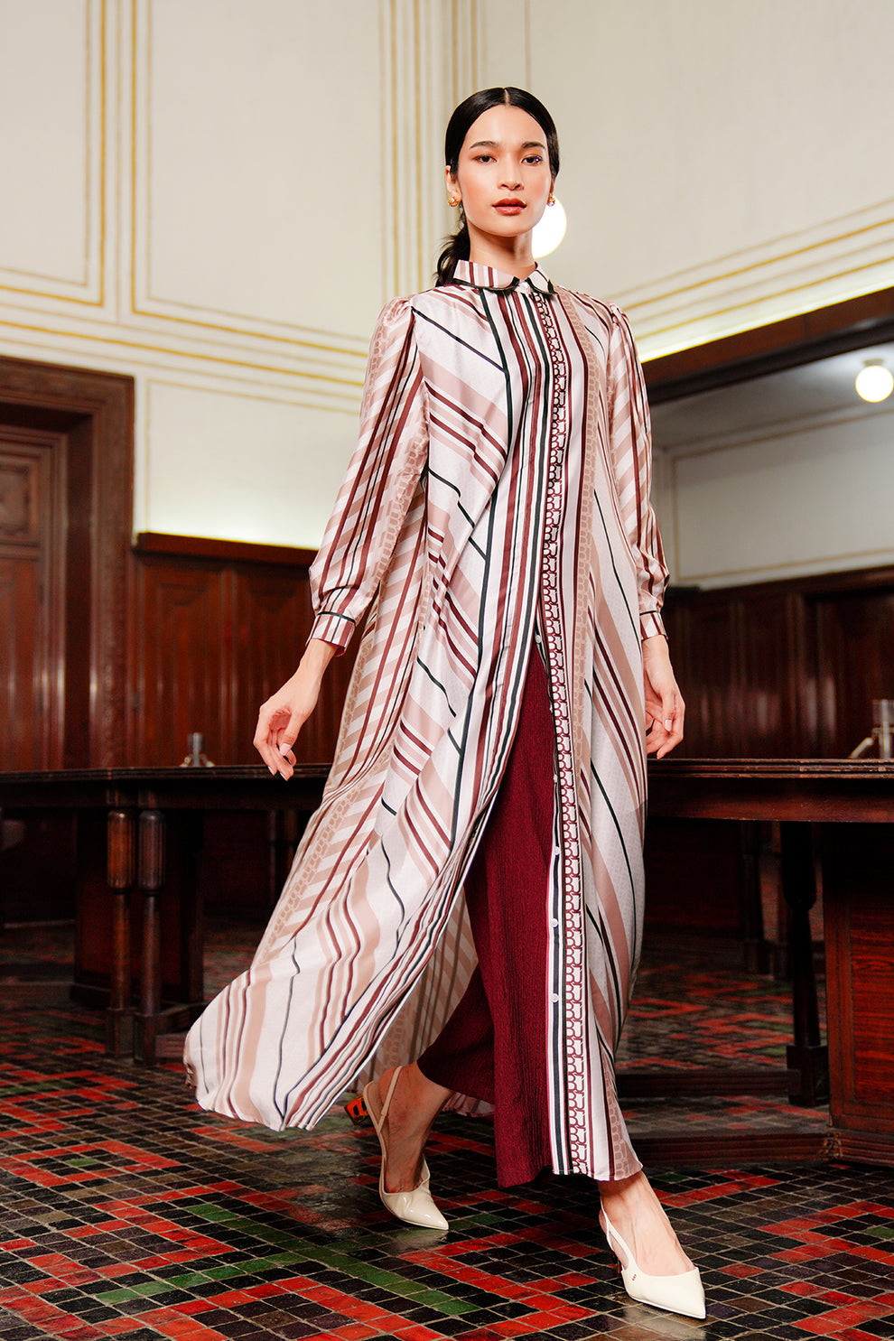 Amona Binding Dress - Maroon – Buttonscarves Malaysia