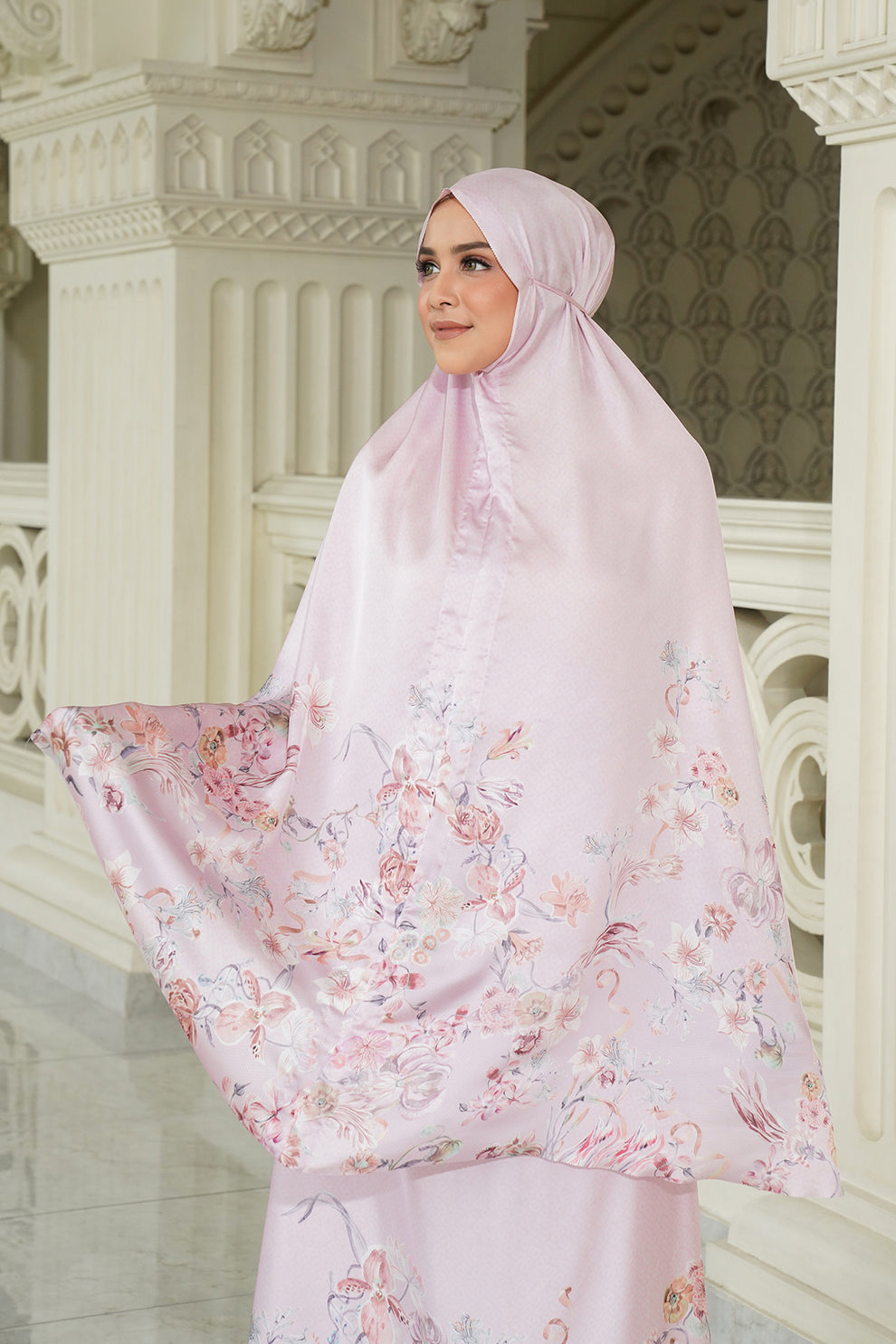 Farra Prayer Robe - Sweetpea – Buttonscarves Malaysia