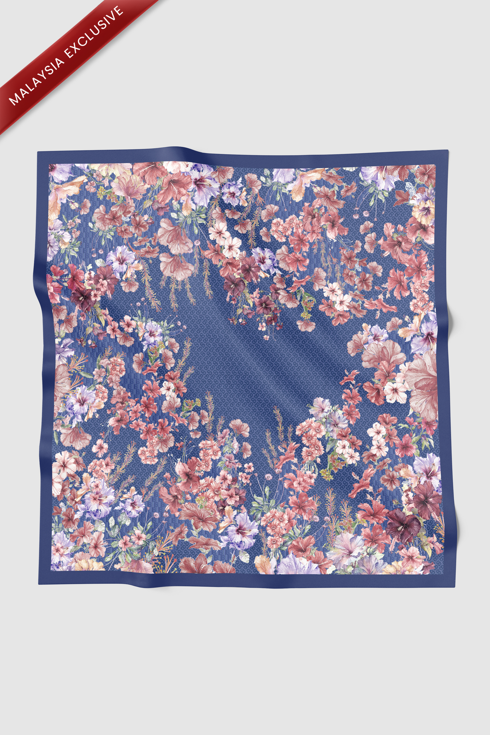 Bungaraya Square Series - Plumbago – Buttonscarves Malaysia