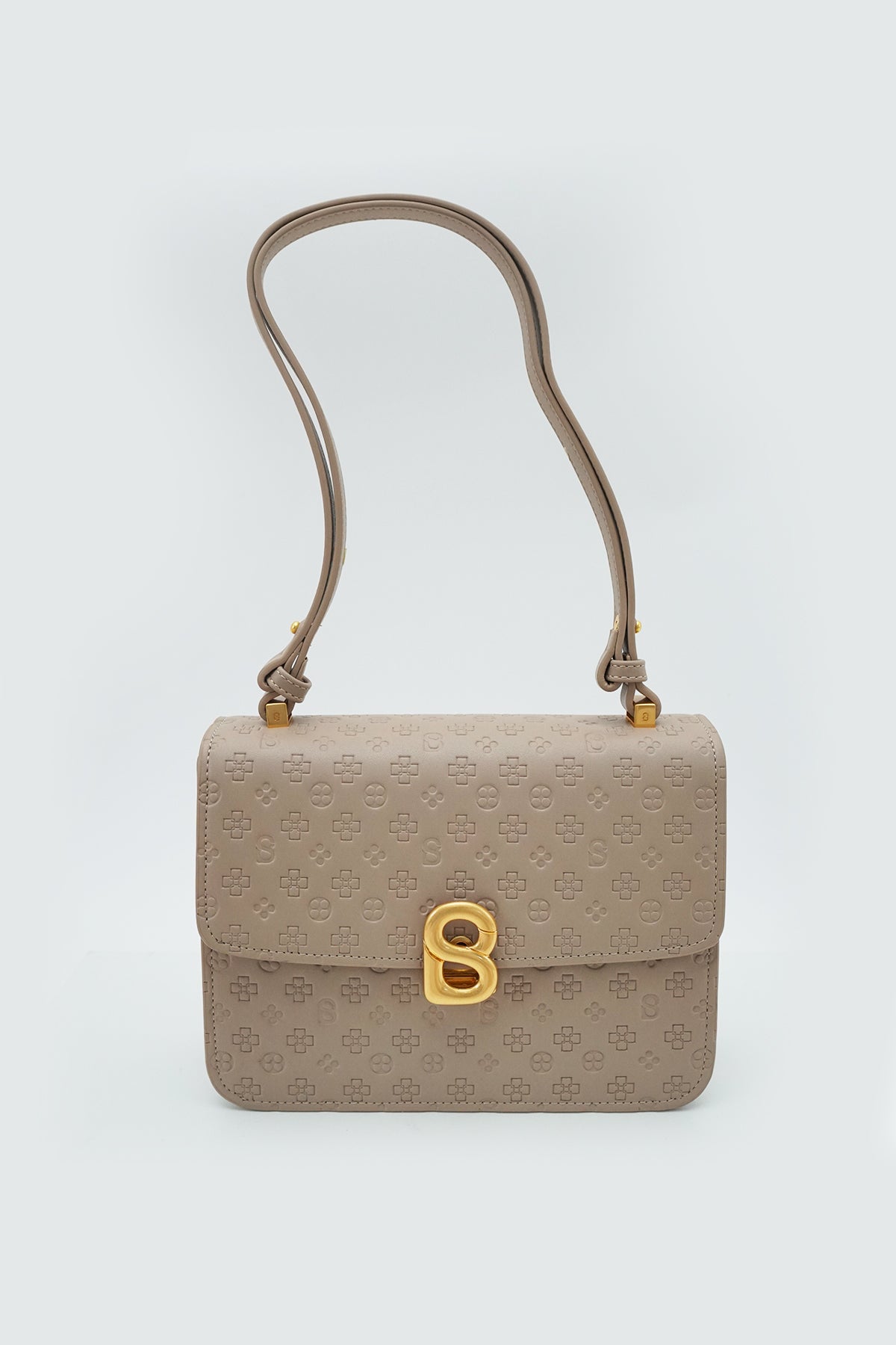 The Audrey Monogram Bag Medium - Taupe – Buttonscarves Malaysia