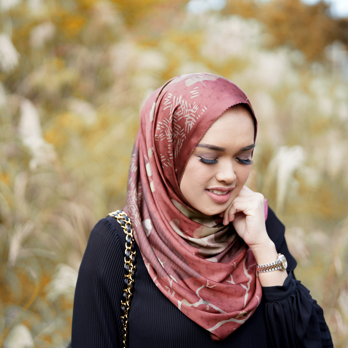 Ginkgo Shawl in Chesnut – Buttonscarves Malaysia