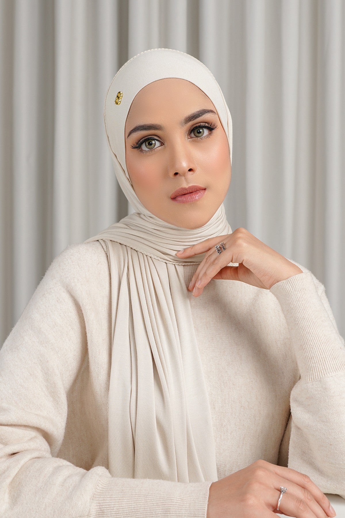 Lisa Jersey Instant - Oatmeal – Buttonscarves Malaysia
