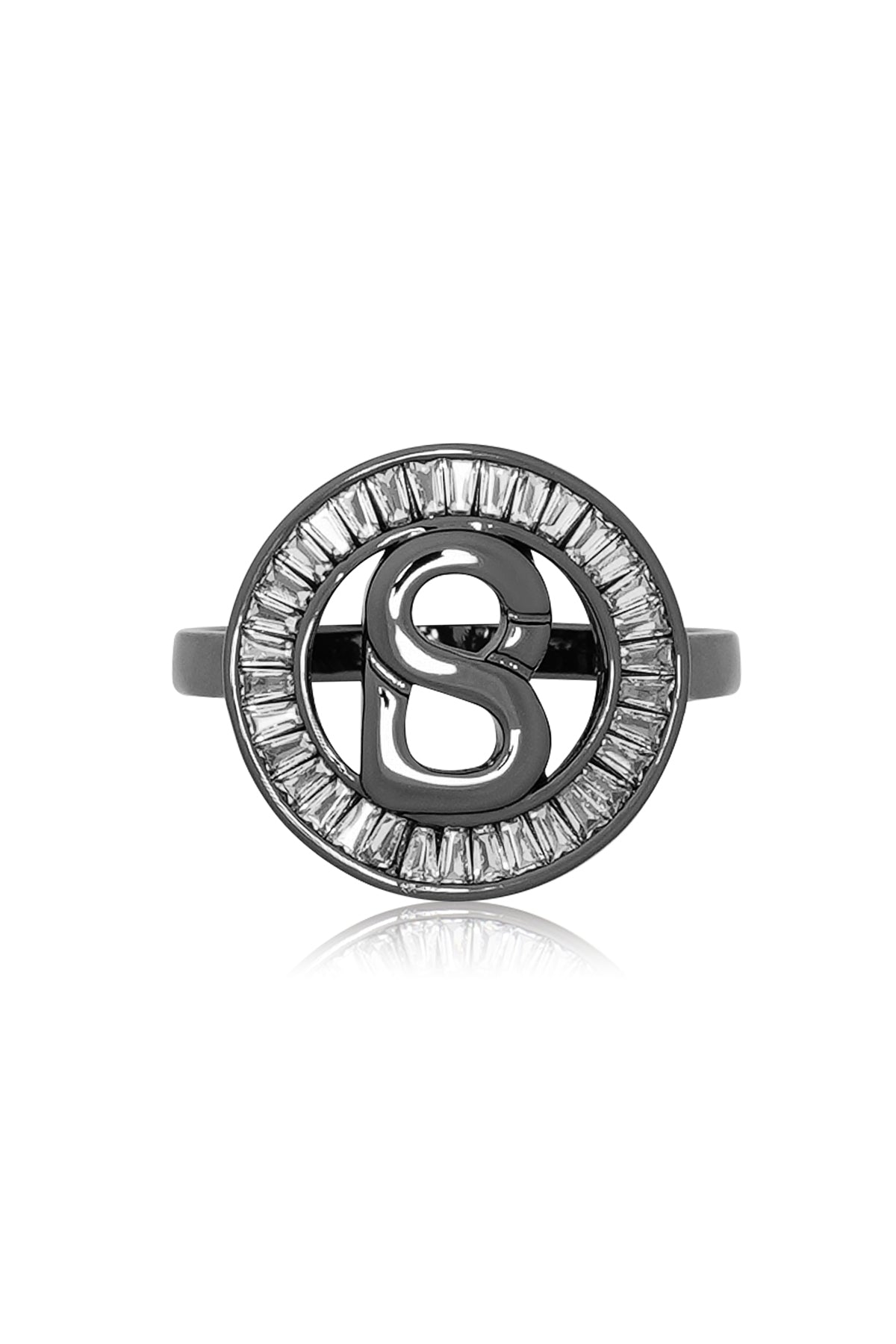 Round Ring Brooch - Hematite – Buttonscarves Malaysia