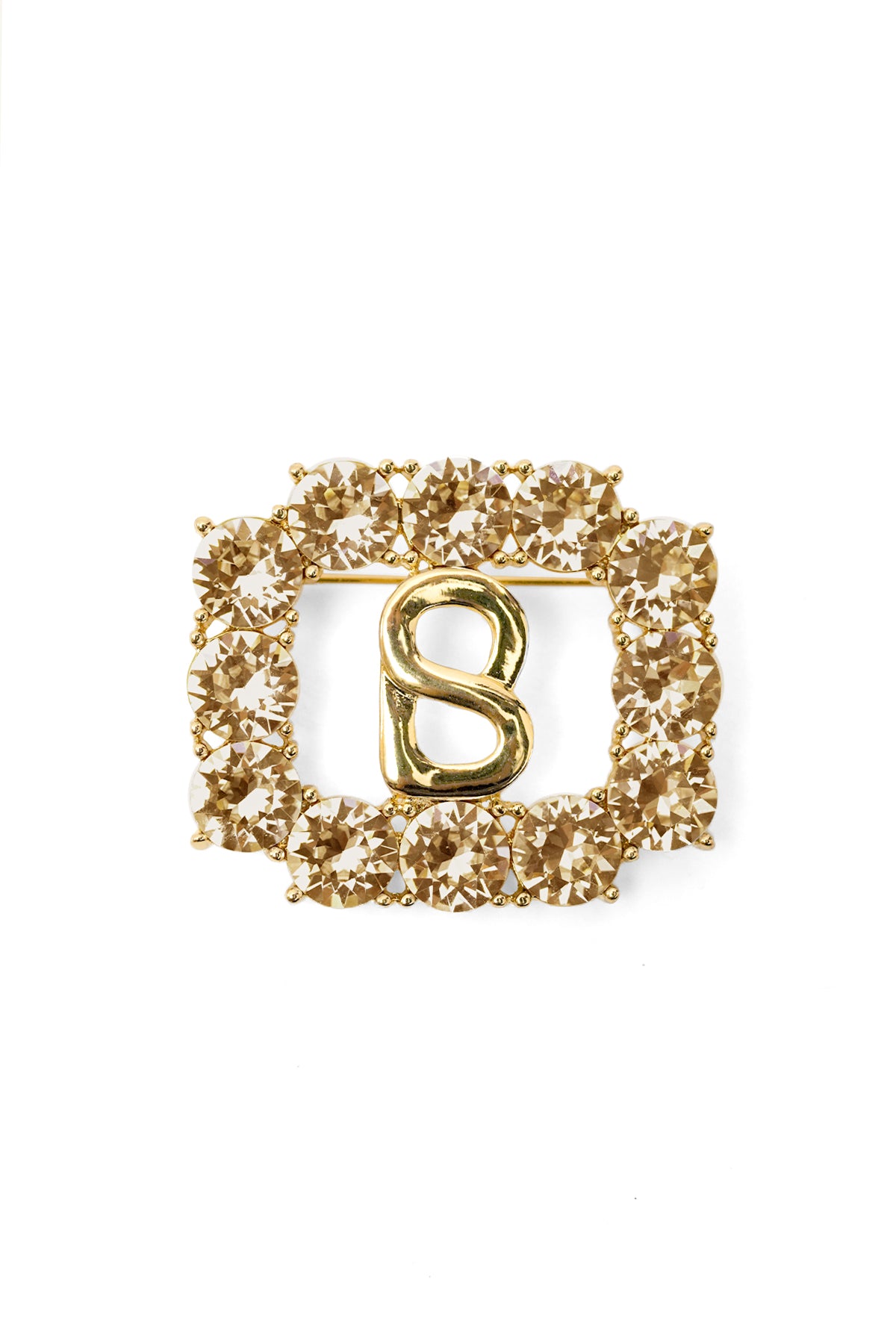 Signature Rectangle Crystal Brooch - Golden – Buttonscarves Malaysia