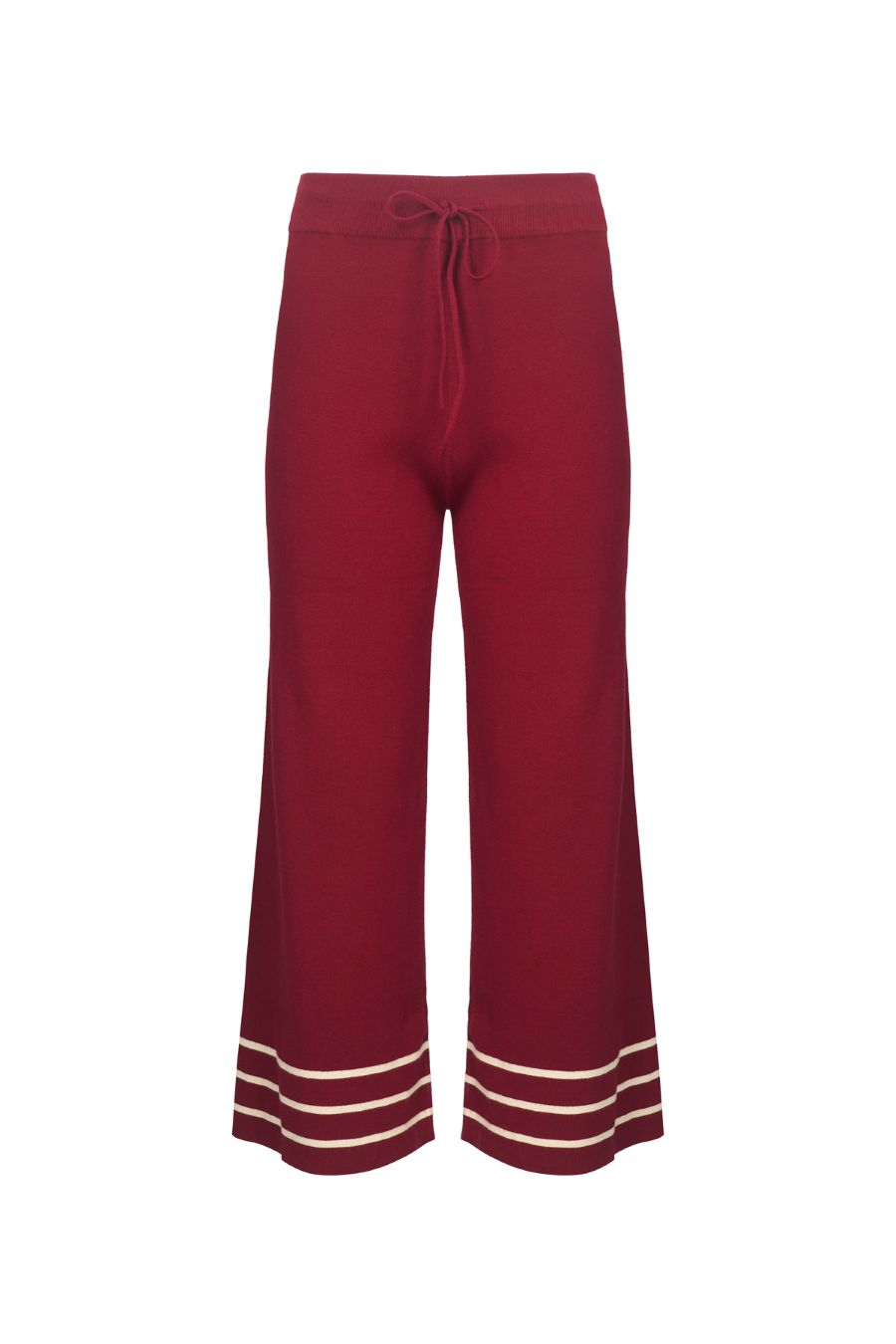 Stripe Bottom Knit Pants - Maroon – Buttonscarves Malaysia